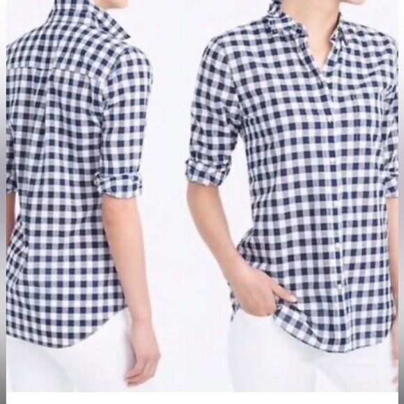 J. Crew Factory | Tops | J Crew Factory Gingham Classic Buttondown Shirt In Boy Fit | Poshmark